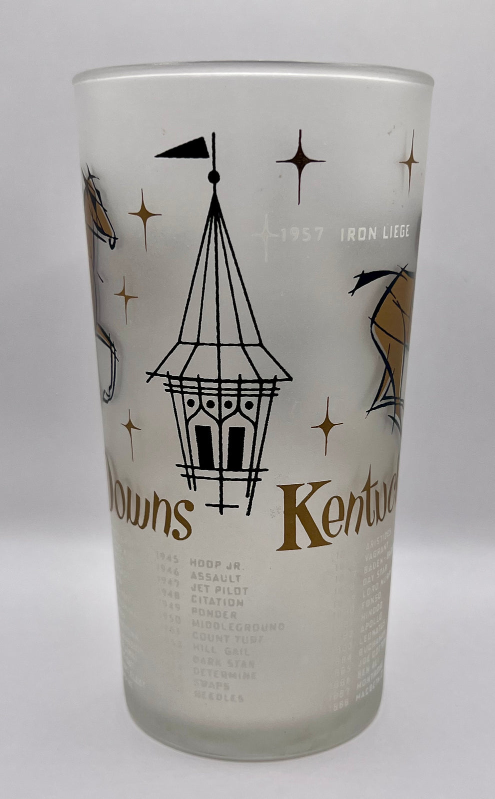 1958 Kentucky Derby Glass: Iron Liege – Derby Glass Warehouse, LLC
